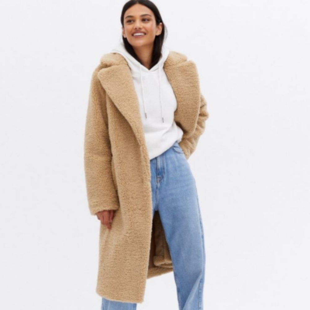 Long Teddy Coat By Uk Brand New Look - Gem